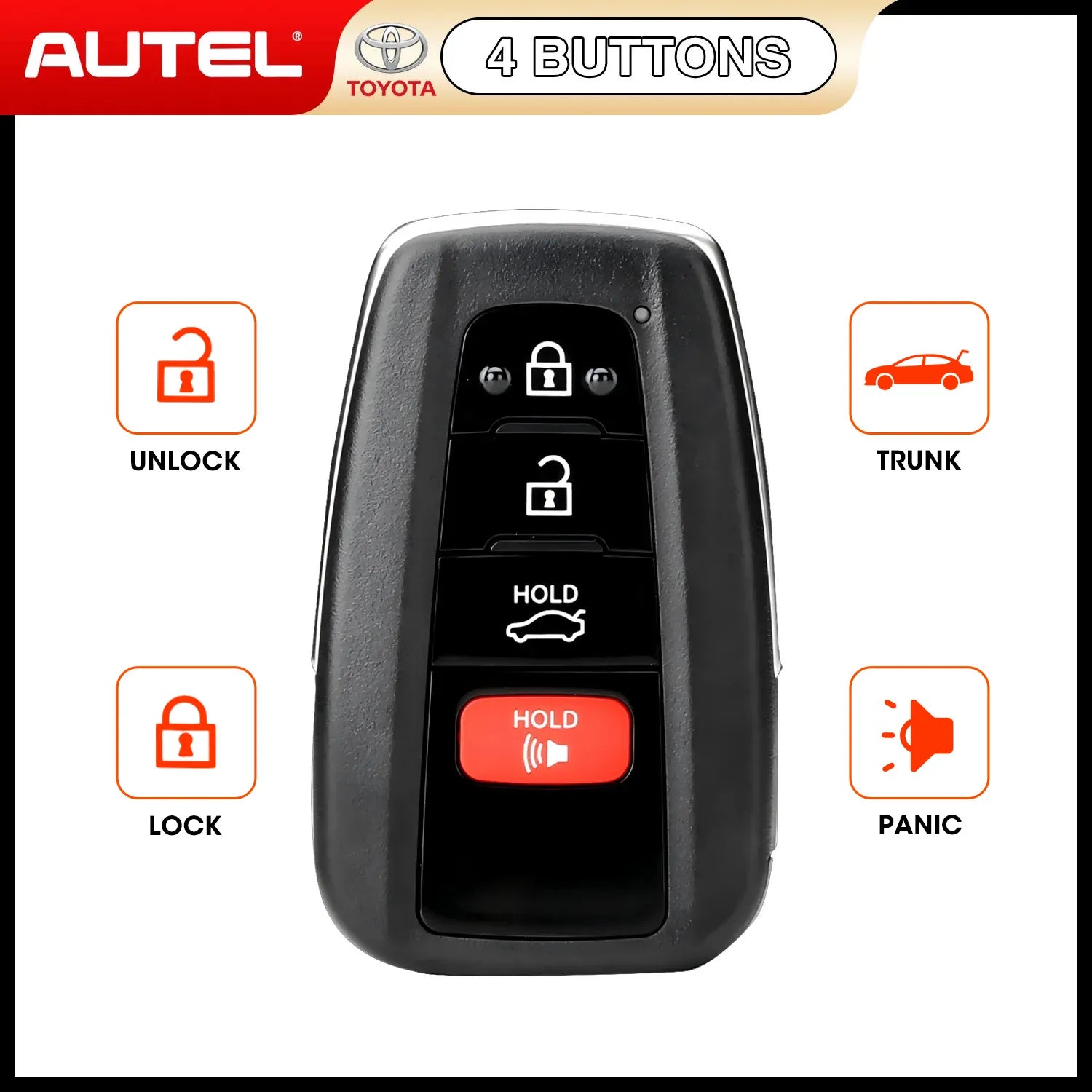 Autel IKey IKEYTY8A4TP Universal Smart Key Toyota-Style 4 Button ...