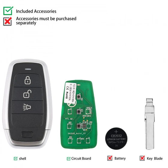 Autel IKey IKEYAT3P Universal Car Key 3 Buttons Work with KM100 ...