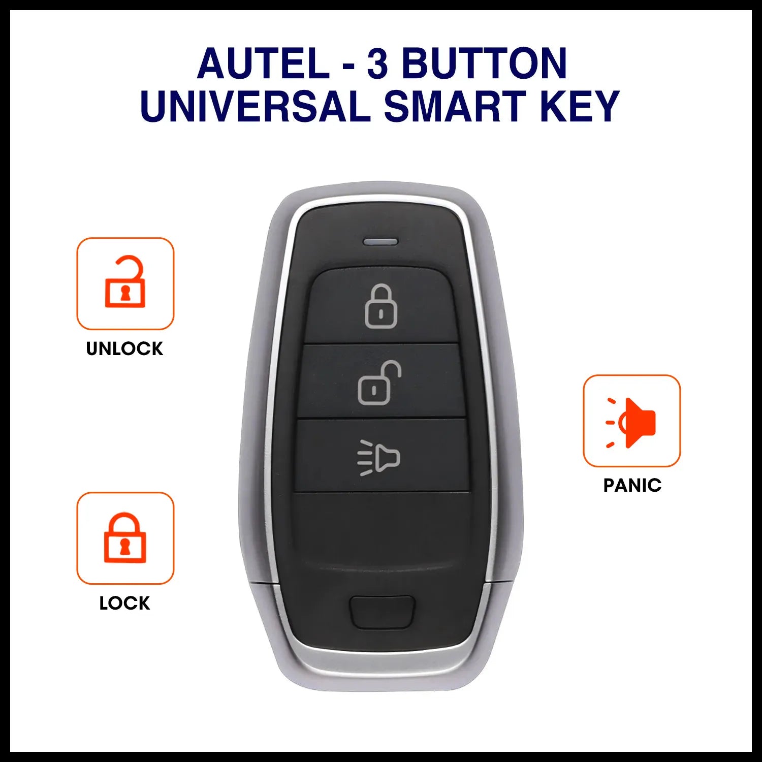 Autel IKey IKEYAT3P Universal Car Key 3 Buttons Work with KM100 ...