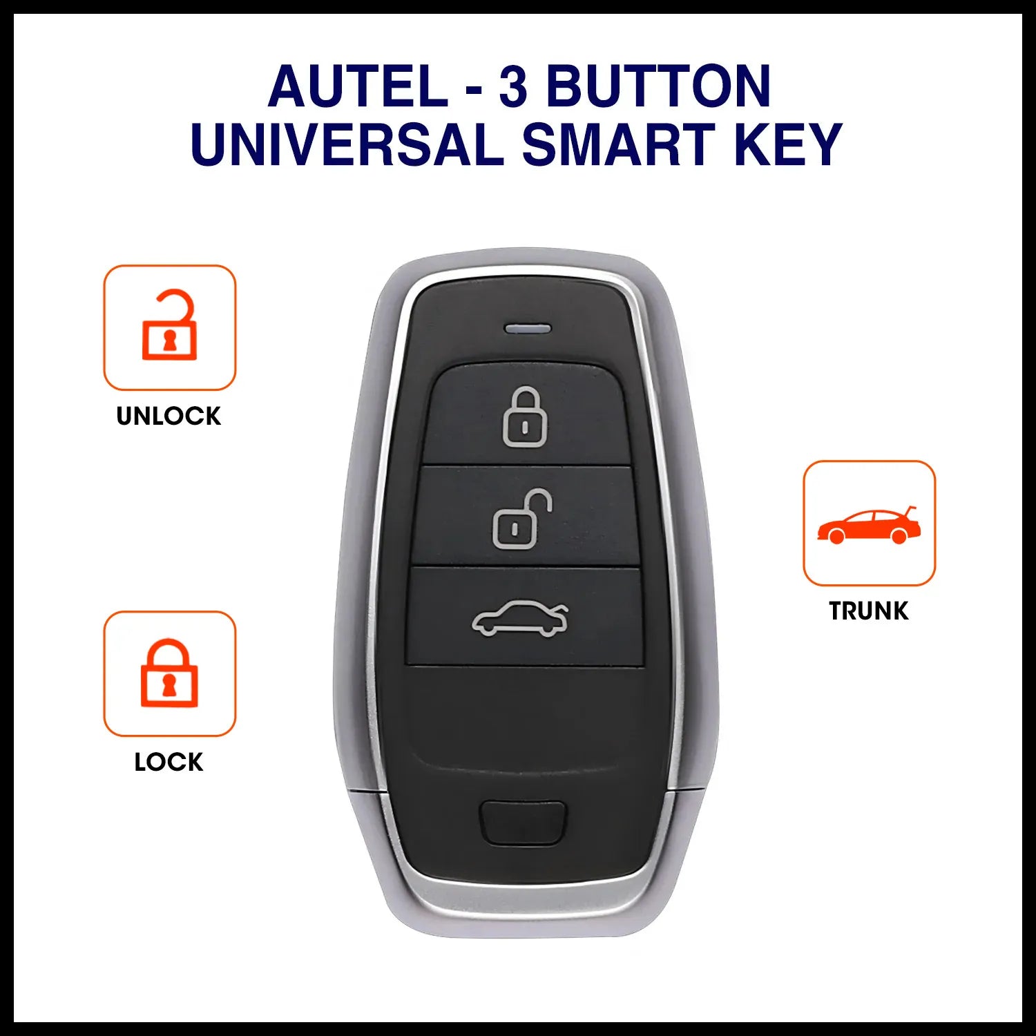 Autel IKey IKEYAT3T Universal Car Key 3 Buttons Work with KM100 ...