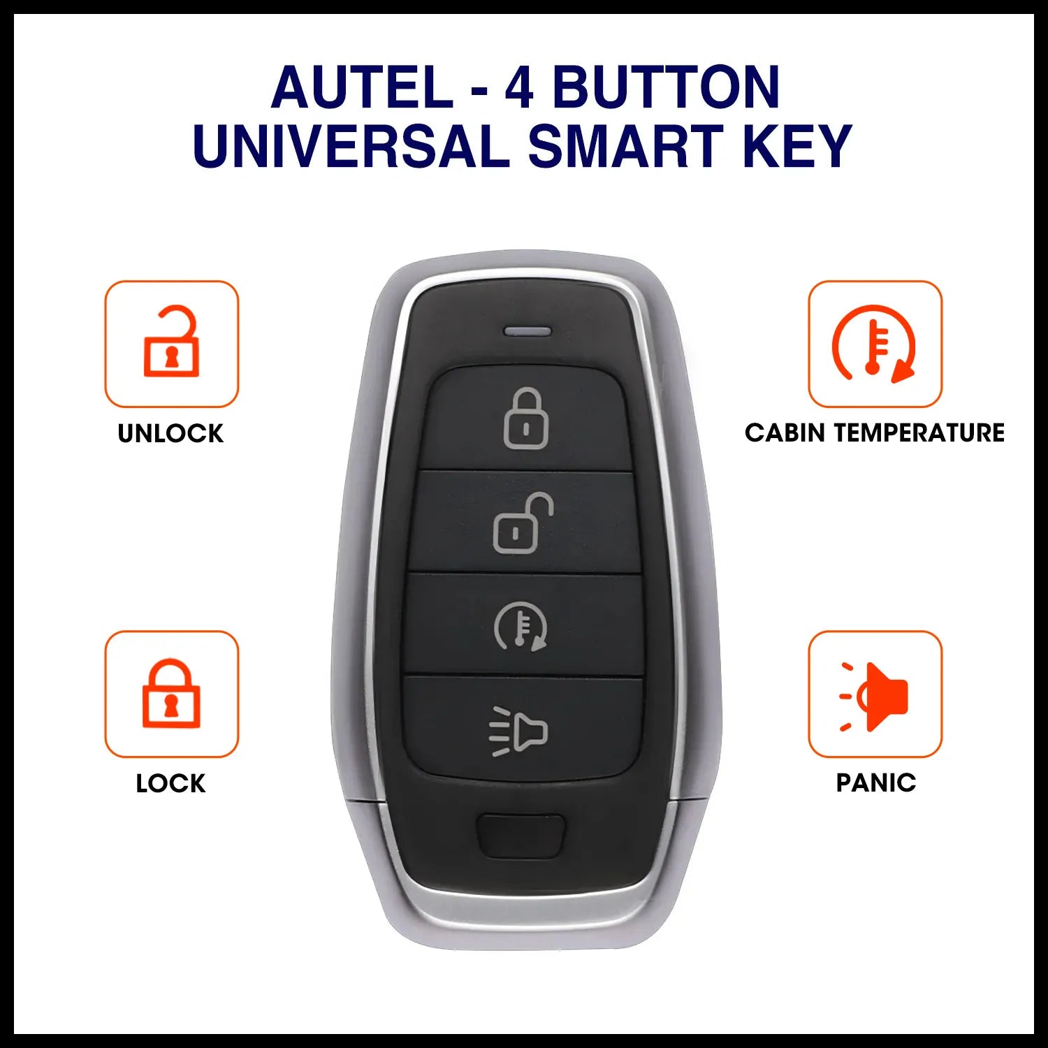 Autel IKey IKEYAT4PC Universal Car Key 4 Buttons Work with KM100 ...