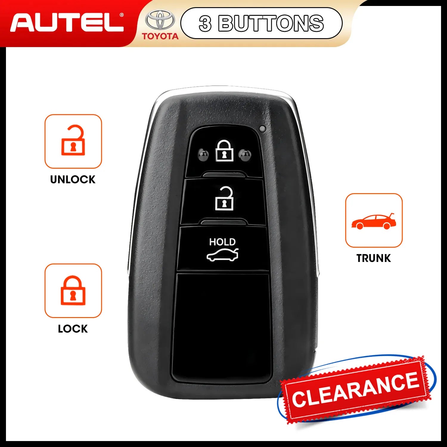 Autel IKey IKEYTY8A3T Universal Smart Key Toyota-Style 3 Button ...
