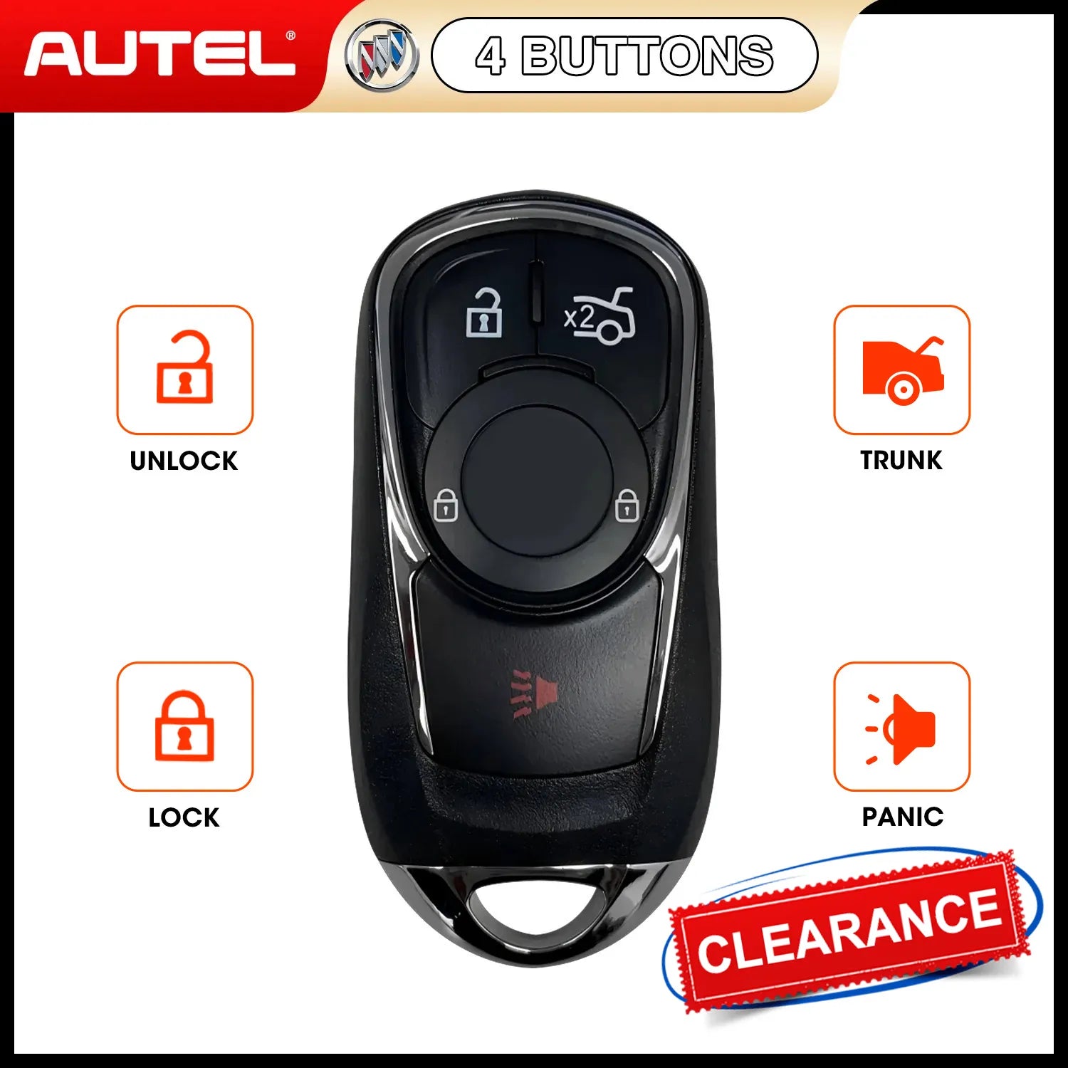 Autel IKey IKEYBK4TP Universal Smart Key Buick-Style 4 Buttons ...